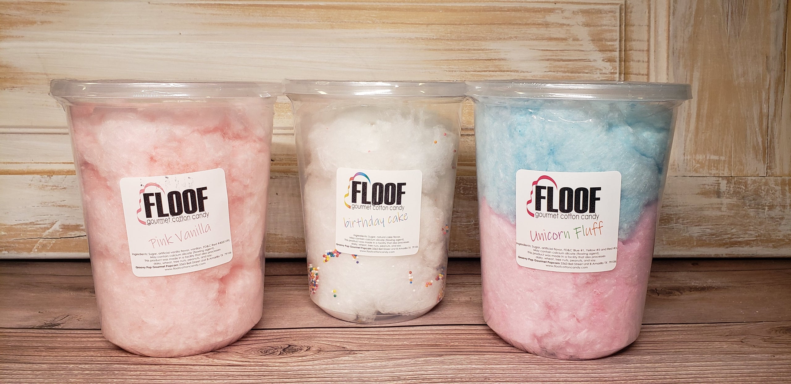 Wholesale Floof Cotton Candy Co tubs, per case | Groovy Pop Gourmet Popcorn